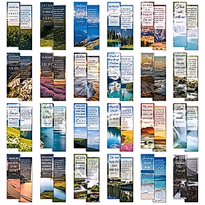 72 PCS Bible Verse Bookmarks with Full Scripture , Inspirational Christian Markers, Book Motivational Encouragement Landscape Page Clip Presents for Men Women Students Teachers School Office Supplies