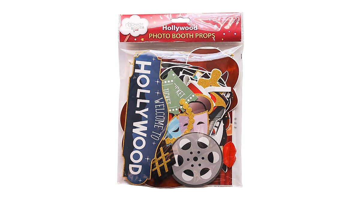 Hollywood Photo Booth Props - 41-pc Kit for Movie Nights