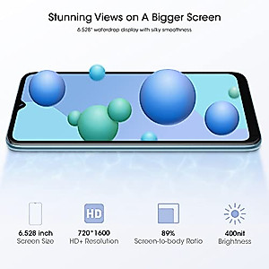 Blackview Unlocked Cell Phones A55, 4G Dual Sim Phones Unlocked, Android Phone, 3GB+16GB ROM Smartphone, Face ID, 3 Card Slots,4780mAh Battery, T-Mobile AT&T Phone Unlocked 6.5" HD+Large Screen