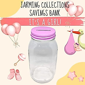 32 oz Mason Coin Bank Jar - Tip Jar with Slotted Lid - Used for Piggy Bank and Raffle Ticket Drawing - Glass Money Jar – Mason Cash Jar - Made in USA (1 Silver)