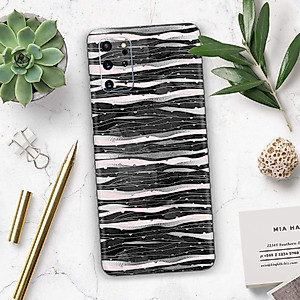 DesignSkinz Karamfila Silver & Pink Marble V5 Protective Vinyl Decal Wrap Skin Cover Compatible with The Samsung Galaxy S20 (Screen Trim & Back Glass Skin)