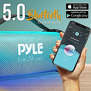 Pyle Wireless Portable Bluetooth Boombox Speaker - 300 Watt Rechargeable Boom Box Speaker Portable Music Barrel Loud Stereo System with AUX Input, MP3/USB Port, Fm Radio, 2.5" Tweeter - Pyle PBMSPRG4