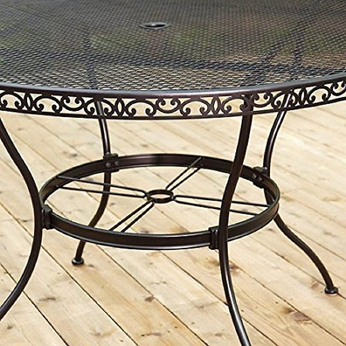 Better Homes and Gardens Clayton Court 5-piece Patio Dining Set, Wrought Iron Table and 4 Chairs, Red Cushions, Seats 4