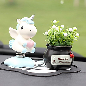 Amosfun Unicorn Dashboard Bobble 10.5x6x5 cm Shaking Head Dancing Unicorn Figurine Car Board Decorations Unicorn Party Favors Gifts