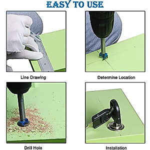 Hegebeck Forstner Drill Bit, 60mm Carbide Woodworking Hole Saw, Wood Drilling Cutter Boring Drill Bits with Hex Handle, for Wood, Plastic, Plywood, Blue, 1pcs