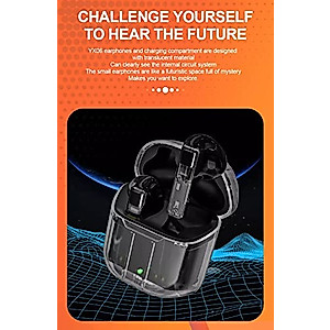 True Wireless Bluetooth 5.3 Smart Chip Transparent Earbuds Pure Bass Waterproof Universal Built-in Mic Headphones (Sour Apple)