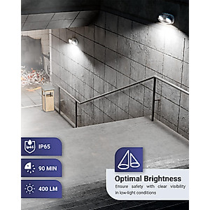 Sunco LED Outdoor Emergency Light, 2-Head Adjustable Wet Rated Exit Lights with Battery Backup, Egress Light, Fire Resistant, 2.4W, 400 LM, 6500K CCT, AC120-277V, UL