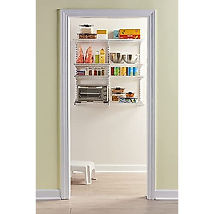 Rubbermaid Pantry 36" Closet Storage Organization System Kit, 4 Shelf System for Pantry Storage, White