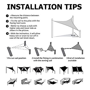 Sun Shade Sail, 10’ x 10’ x 10’ Triangle UV Block Canopy Awning Sand Cover Waterproof Shade Sail for Patio Backyard Playground Lawn Garden Outdoor Activities(Beige)