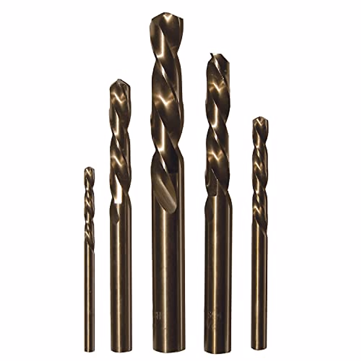Century Drill & Tool 74105 Cobalt Left Hand Drill Bit, 5 Piece Set