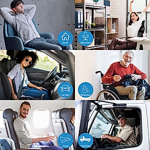 DR.DREAM Gel Seat Cushion, Comfort Orthopedic Memory Foam Coccyx Cushion for Tailbone, Lower Back&Sciatica Pain Relief, Non-Slip Ergonomic Long Sitting Cushion for Office Chair/Car Seat/Wheelchair