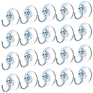 Suction Cup Hooks Clear Plastic Sucker Pads for Window Glass Shower Bathroom Kitchen Wall with 4 Styles 60 mm 50 mm 40 mm 30 mm Support Festivals Parties Events Theme Carnival Decorations (30 mm)