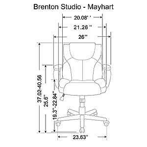 Brenton Studio® Mayhart Vinyl Mid-Back Chair, Brown/Black