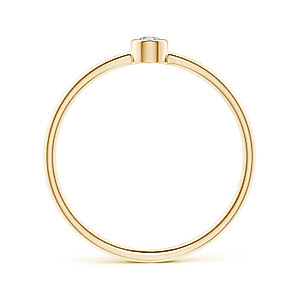 Pure Ignis April Birthstone- Solitaire H SI2 Lab Created Round Diamond Stackable Ring in 14k Yellow Gold (Ring Size 6.5)