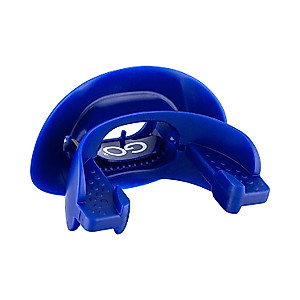 GO2 Sports Football Mouth and Lip Guard with Maximum Air Flow for Increased Oxygen and Endurance Includes Dental Warranty Made in The USA, Blue