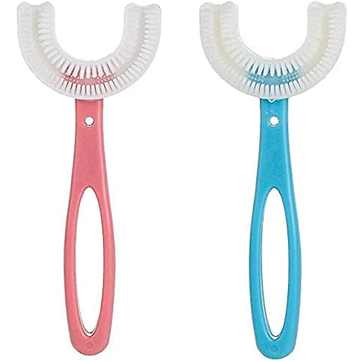 Rednow 2 Pcs U-Shaped Toothbrush for Kids(2-12Year), Manual Training Tooth Brush, U Shape Portable Baby Silicone Toothbrush ​for Childrens Special Design for Toddlers (2pcs 6-12year)