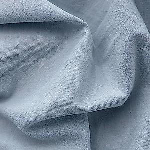 Warm Moment Bedding Duvet Cover Set 100% Washed Cotton Like Textured Breathable Durable Soft Comfy - 3 Pieces Luxury Soft Bedding Set with 2 Pillow Shams & 8 Interior Ties (Blue,Queen,90"x90")