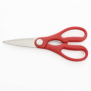 Oster Evansville 14 Piece Stainless Steel Cutlery Block Set, Red Handles