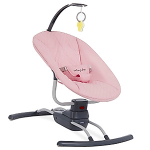 Dream On Me Comfort Me Baby Swing in Dusty Pink with Music and Vibration, 3 Speed Compact Portable Infant Swing and Remote Control, Portable Baby Swing for Indoor and Outdoor