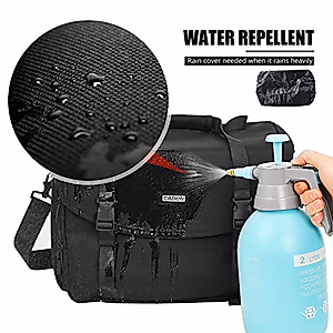 CADeN Camera Bag Case Shoulder Messenger Bag with Tripod Holder Compatible for Nikon, Canon, Sony, DSLR SLR Mirrorless Cameras Waterproof (Black, Large)