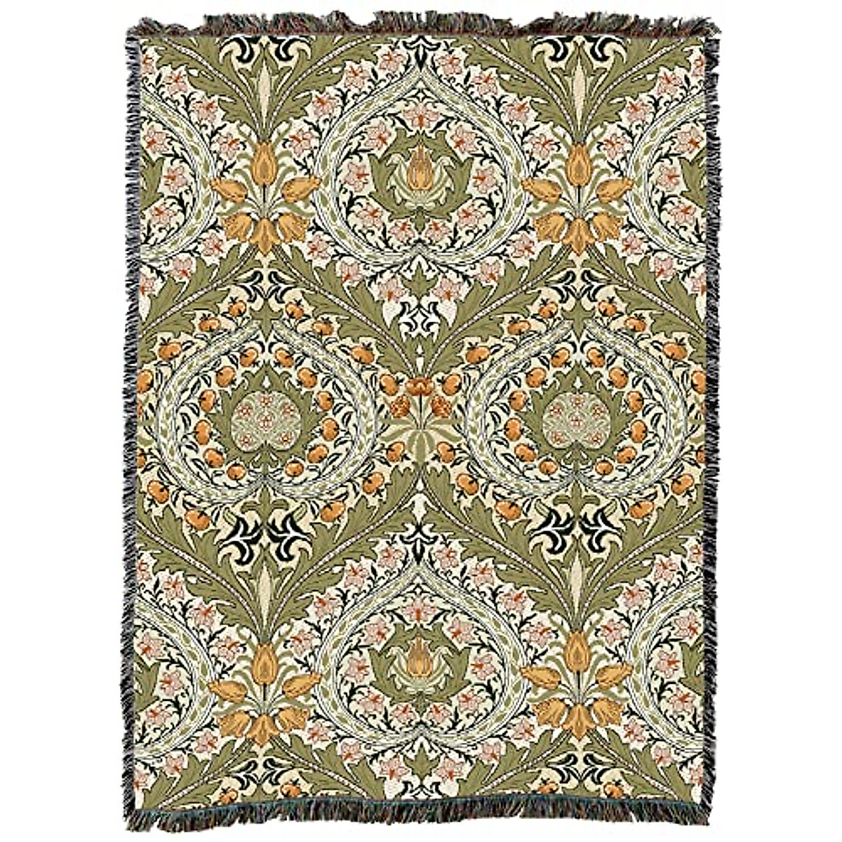 Pure Country Weavers William Morris Eden Blanket - Arts & Crafts - Gift Tapestry Throw Woven from Cotton - Made in The USA (72x54)