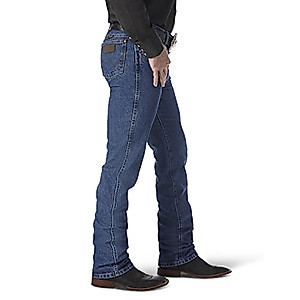 Wrangler Men's Premium Performance Cowboy Cut Slim Fit Jean, Dark Stone, 32W x 34L