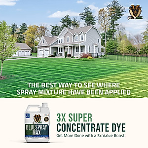 PetraMax Blue Herbicide Lawn Dye - Super Strength Concentrate 3X More Than Others, for Herbicides, Fertilizer & Weed Killer - Blue Mark Spray Indicator for Home and Commercial Sprayer Use (32 oz)