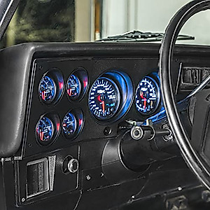 GlowShift 6-Gauge Cluster Package Compatible with Chevrolet Chevy K5 Blazer 1973-1991 - Black 7 Color Speedo, Tach, Oil Pressure, Water Temp, Fuel Level & Volt Gauges - Direct Fit Dashboard Panel Pod