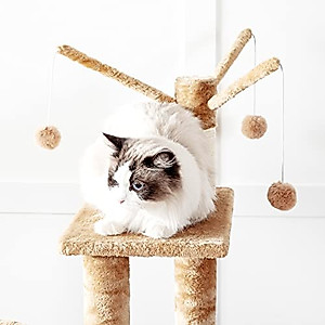 HOOBRO Cat Tree with Litter Box Enclosure, Wooden Cat Tower with Cat Hammock Condo, All-in-One Cat Furniture for Indoor Cats, Cat Litter Box Furniture Hidden, Versatile Cat Tree, Rustic Brown FG13MZ03