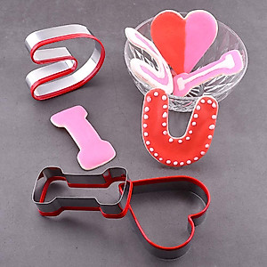 FASAKA Alphabet Cookie Cutters Set – I Love U for Valentine’s Day and Decorating Marry Cake