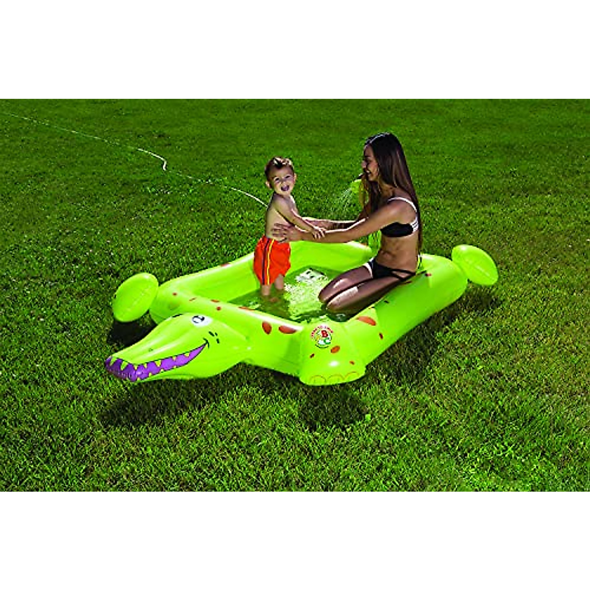 Poolmaster Crocodile Spray Inflatable Kiddie Swimming & Wading Pool for Toddlers