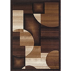 GAI LO Majestic Indoor Rug for Room Anti Slip Rug - 5X7' Feet Area Rug for Office - Soft and Plush Rug for Living Room Polyester Material - Jute Backing Keep Rug in Place - Beige-Brown