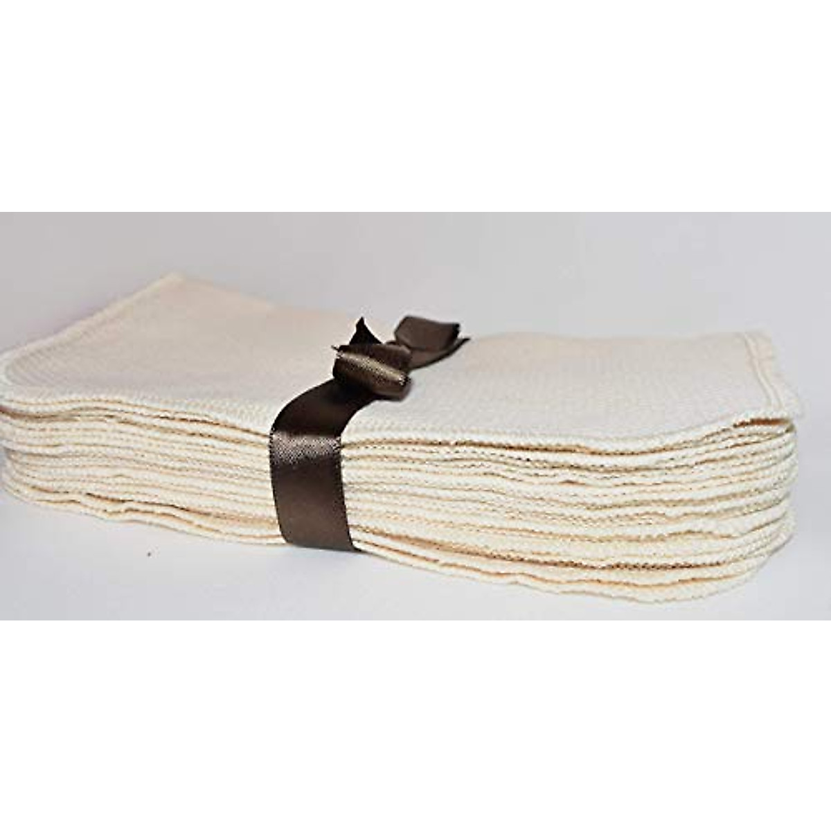 2 Ply Organic Flannel Washable Baby Wipes 8 x 8 Inches Set of 10 Matching Organic Cotton Thread
