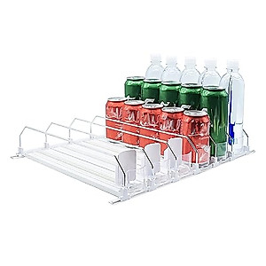 Refrigerator Soda Can Organizer, Drink Automatic Pusher Glide ABS Width White for Supermarkets (38cm)