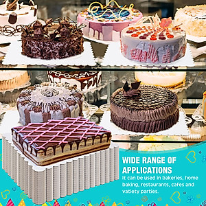 50 Pcs Rectangle Cake Board Disposable Cardboard Cake Bases Grease Proof Cake Plate Scalloped Edge Corrugated White Cakeboards Dessert and Pastry Food Tray for Pizza Party Decorate,13.4 x 9.8 Inches