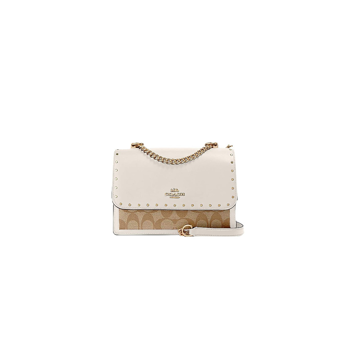 COACH Klare Crossbody In Signature Canvas With Rivets (IM/Light Khaki Multi)