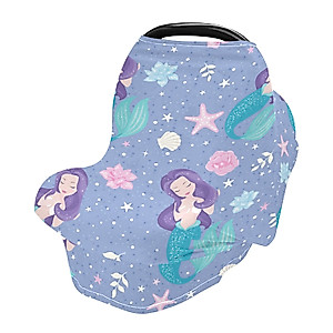 Nursing Cover Breastfeeding Scarf Mermaid- Baby Car Seat Covers, Infant Stroller Cover, Carseat Canopy(193)