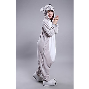 FashionFits Unisex Hoodie Jumpsuit Mouse Costume Pyjama Cosplay Sleepwear Gray XL