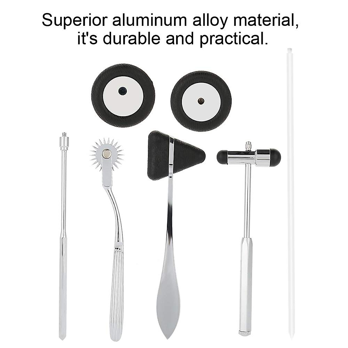 5 in 1 Neurological Hammer Muscle Reflex Diagnostic Hammer Health Care Kit, Triangle Hammer+Metal Hammer+ Plastic Rod Hammer+T-shaped Hammer+Gore Wheel