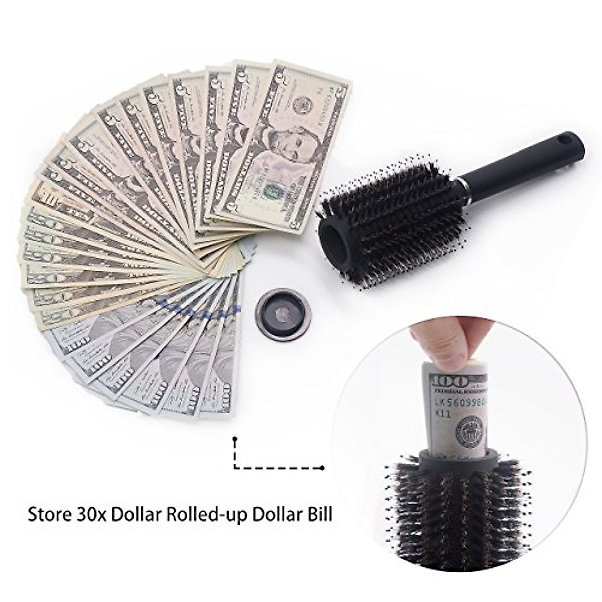 Hair Brush Comb Diversion Stash Safe by Charmonic, Stash Can, Functions as an Authentic Brush, Perfect for Travel or At Home ( 1 Pack )