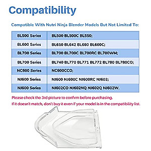 Blender 72 oz Pitcher Pour Spout Cover Flap Lid Jar Top Replacement Part Compatible with Ninja 1200 1300 1500 Watt BL500 BL550 BL500C BL610 BL642 BL660 BL700 BL740 BL770 BL772 BL780 NJ600 NJ600C