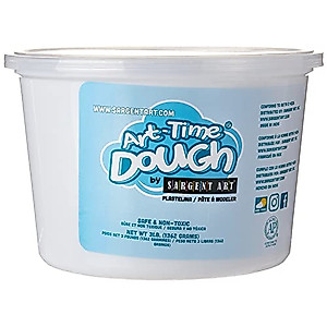 Sargent Art 3-Pound Art-Time Dough, White, Non-Toxic, Very Malleable, Adaptable, Easy Storage, Reusable.