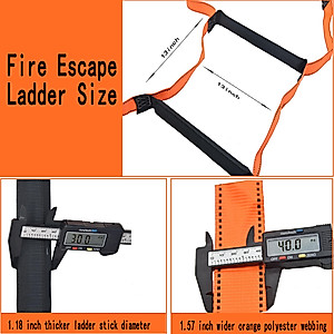 Fire Escape Ladder 16ft Emergency Fire Ladder Training Soft Ladder Jump Grid Ladder 2-3 Story Residential Reusable Window Balcony Treehouse Safety Rope Ladder