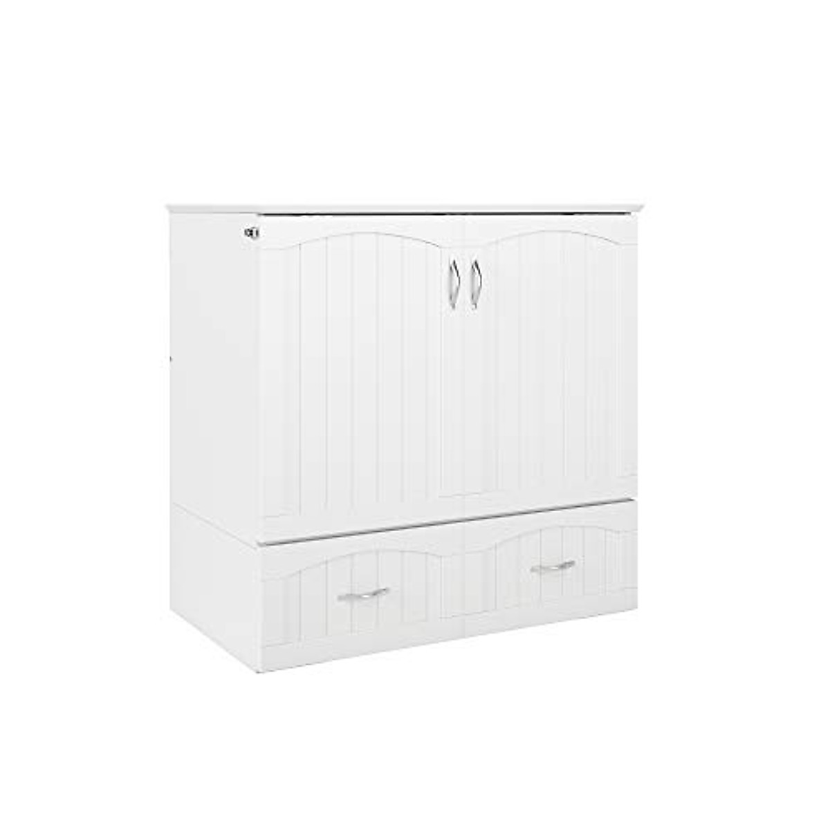 AFI Southampton Murphy Bed Chest with Charging Station, Twin XL, White