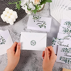 245 Pack Thank You Cards with Envelopes and Stickers Greenery Thank You Cards Thank You Notes Greeting Cards Blank Note Cards for Wedding, Bridal Shower, Baby Shower and All Occasions