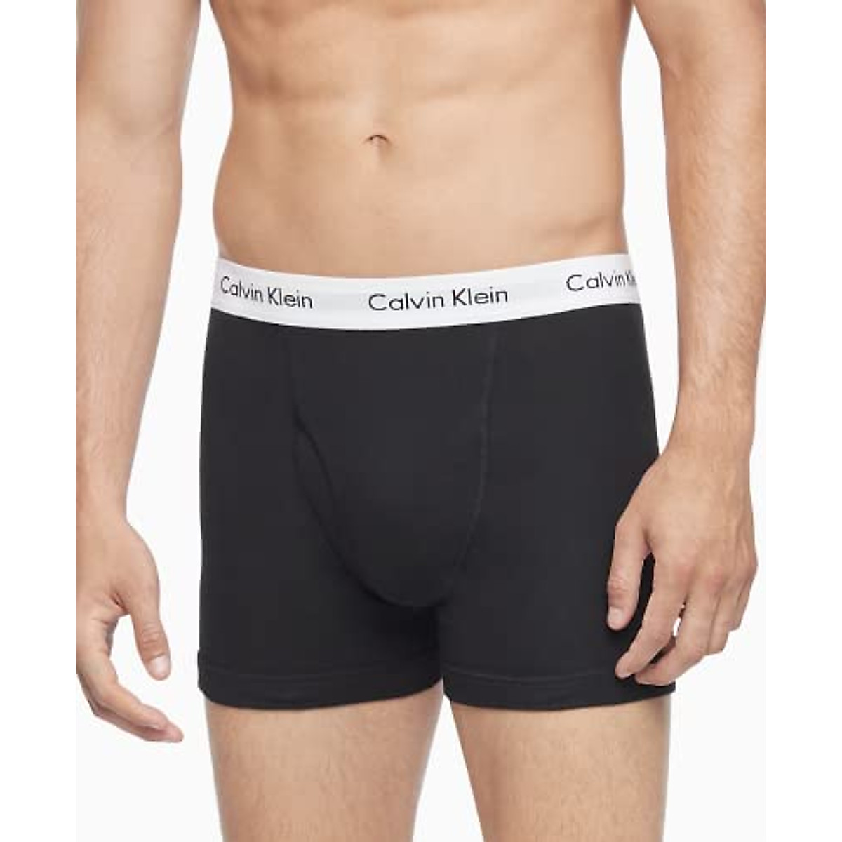 Calvin Klein Men's Cotton Classics 5-Pack Boxer Brief, 3 Black Bodies W/Black WB, 2 Black Bodies W/White WB, Large