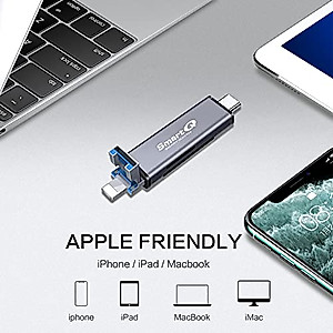 SmartQ C350TL SD Card Reader for iPhone/Android, USB C 3.0, and USB A 2.0 Super Speed Memory Card Adapter for PC, Laptop, Mac, Supports Micro SD/SD/SDHC/SCXC