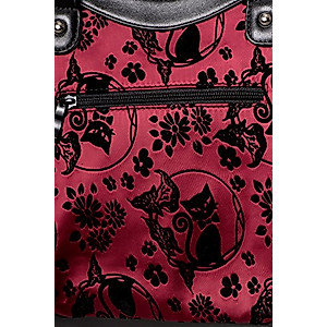 Lost Queen Women's Purse Handbag Shoulder Bag | Gothic Dark Goth Victorian (Call of the Phoenix Burgundy)