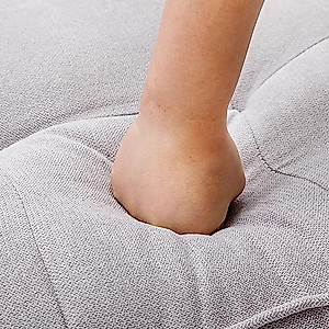 3 Fold Upholstered Futon Sofa Convertible Floor Sofabed ,Foldable Tufted Loveseat with Pull Out Sleeper Couch Bed, Space Saving Love Seat Daybed W/Side Pockets for Apartment Office Home Living Room