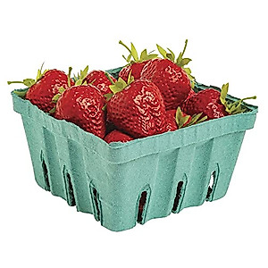 Pactiv 1 Quart Sized Garden Party Berigard Berry Basket Molded Fiber Green | 297/Case